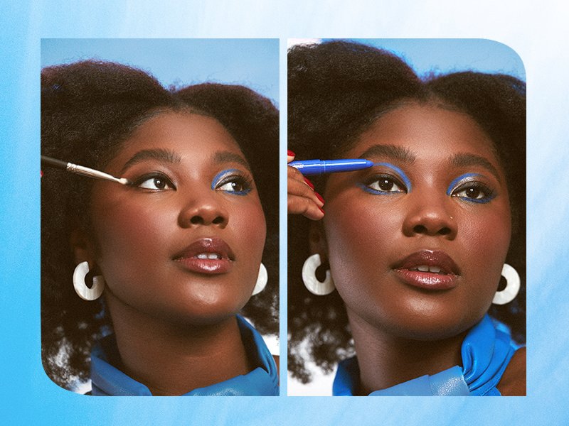 Blue Graphic Eyeliner Tutorial for Summer 2021 | Makeup.com